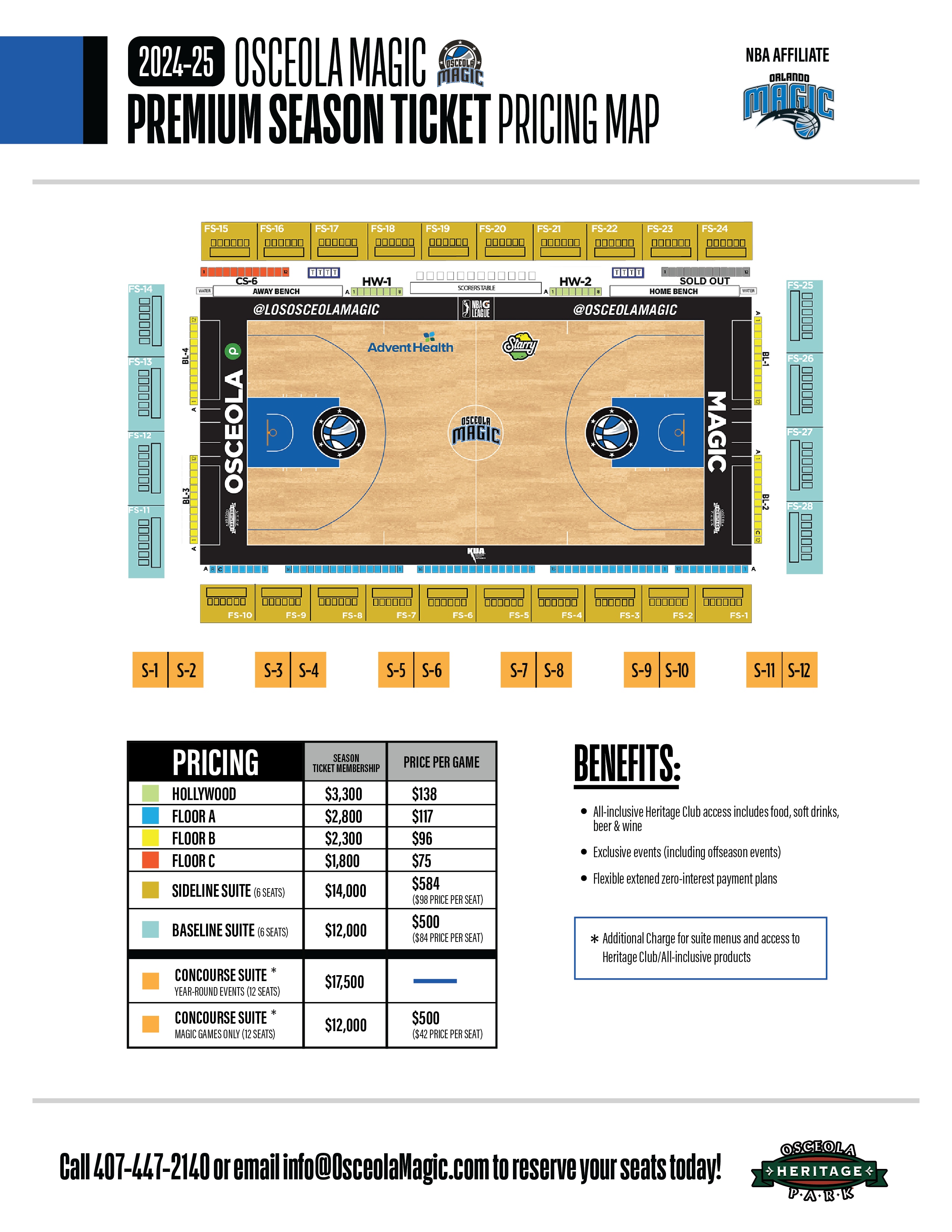 Premium Pricing Map - Osceola Magic