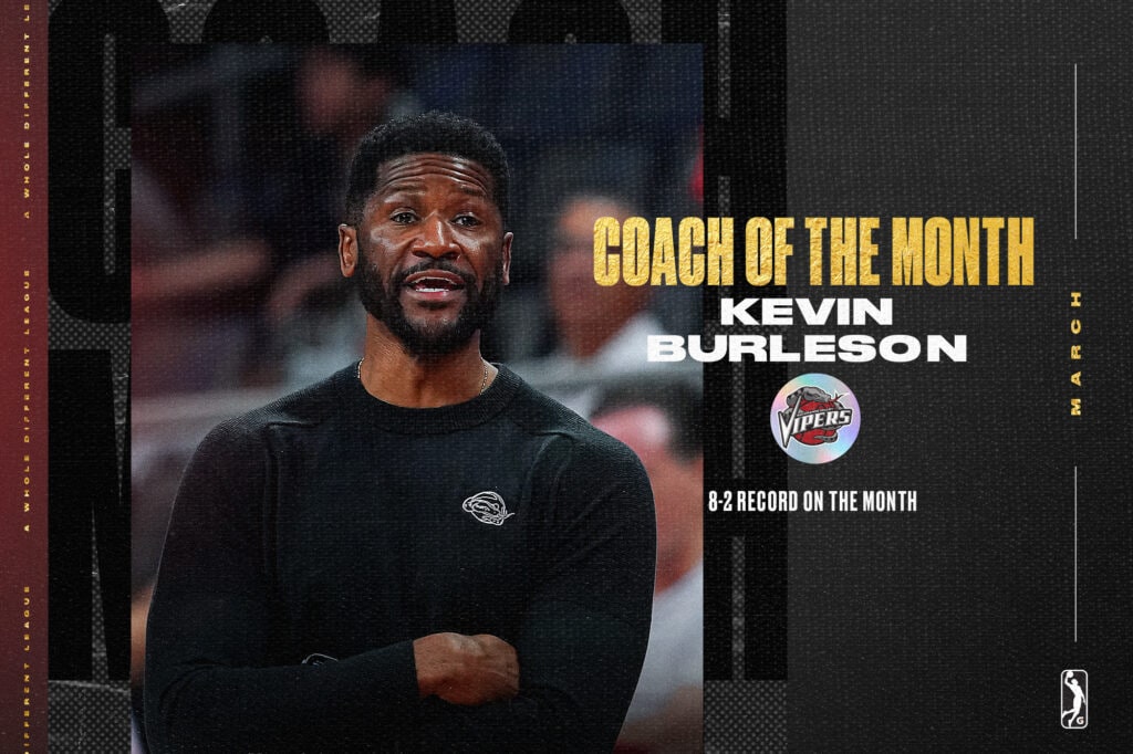 Kevin Burleson Named NBA G League Coach Of The Month - The NBA G League